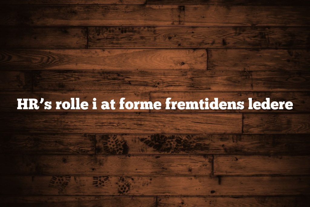 HR's rolle i at forme fremtidens ledere - Lederkursus